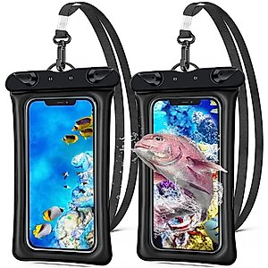 Universal Waterproof Phone Pouch,Waterproof Phone Pouch Compatible for iPhone 13 12 11 Pro Max XS Max XR X 8 7 Samsung Galaxy s10/s9 Up to 7.0", IPX8 Cell Phone Dry Bag -2 Black