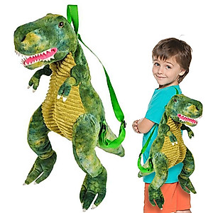 ArtCreativity Plush T-Rex Backpack for Kids, 1PC, Dinosaur Bag for Kids with Adjustable Straps and Zipper, Cool Dinosaur Costume Accessories for Boys and Girls, Dinosaur Gifts for Boys and Girls