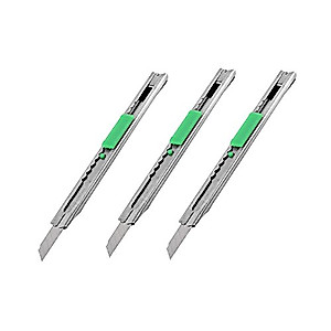 eZthings® Heavy Duty 9mm Snap Off Blades Box Cutters Set for Cutting Materials: Wallpaper, Vinyl, Leather, Shrink-wrap (Auto-Lock Utility Knife Set + Blades)