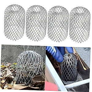 Angoily Aluminum Downspout Filter 6 Pcs Leaf Filter Gutter Downspout Diverter Downspout Filter Cover Drain Strainer Downspout Aluminium Filter Strainer Flexible Filter Material Aluminum