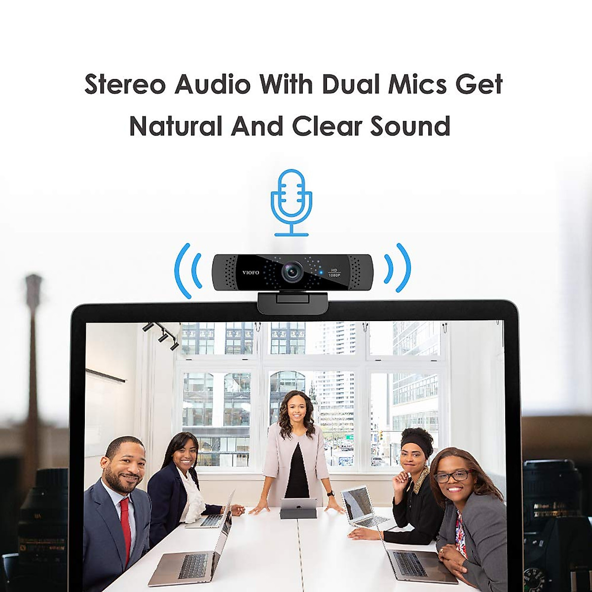 VIOFO 1080P Webcam with Microphone, Privacy Cover, Rotatable Clip, Computer HD Streaming Web Camera, USB Web Cam for Laptop Desktop PC Live Streaming Video Calling Recording Gaming Conferencing