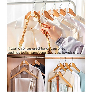 Clothes Hanger Connector Hooks,50 Pcs Hanger Hooks,Hanger Extender Clips, Cascading Clothes Hangers for Heavy Duty Space Saving Cascading Connection Hooks Clip for Closet Wardrobe Organiser(50PWhite)