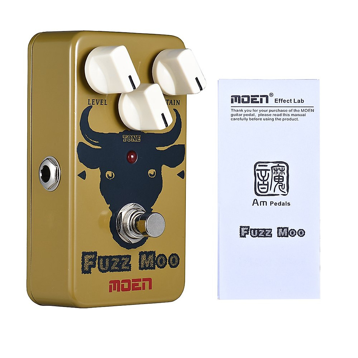 MOEN AM-FZ Fuzz Moo Fuzz Guitar Effect Pedal True Bypass Full Metal Shell With TONE Knob