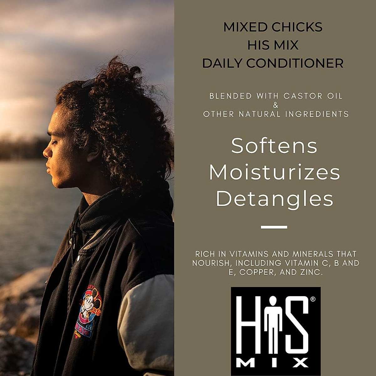 Mixed Chicks HIS MIX Healthy Look Daily Hair Conditioner for Men, 6 fl. oz. / 177 ml.