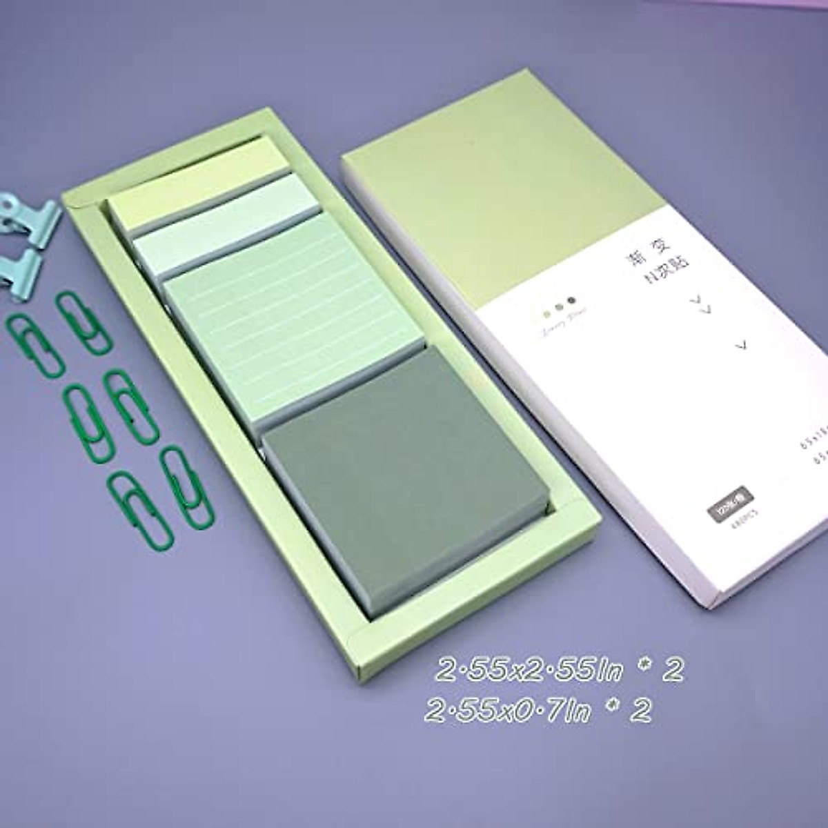 Sticky Notes Set,Neutral Cute Sticky Notes Kawaii Sticky Notes,Cute School Supplies Aesthetic Set,Bible Journaling Study Office Supplies,Self-Stick Index Tabs,Grid Sticky Notes 480sheets(Olive Green)
