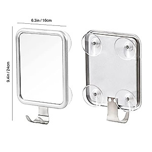 Ettori Shower Mirror Fogless for Shaving- with 4 Suctions, Anti Fog Mirror for Shower, Bathroom, Vanity, Bathtub, Razor Holder for Men