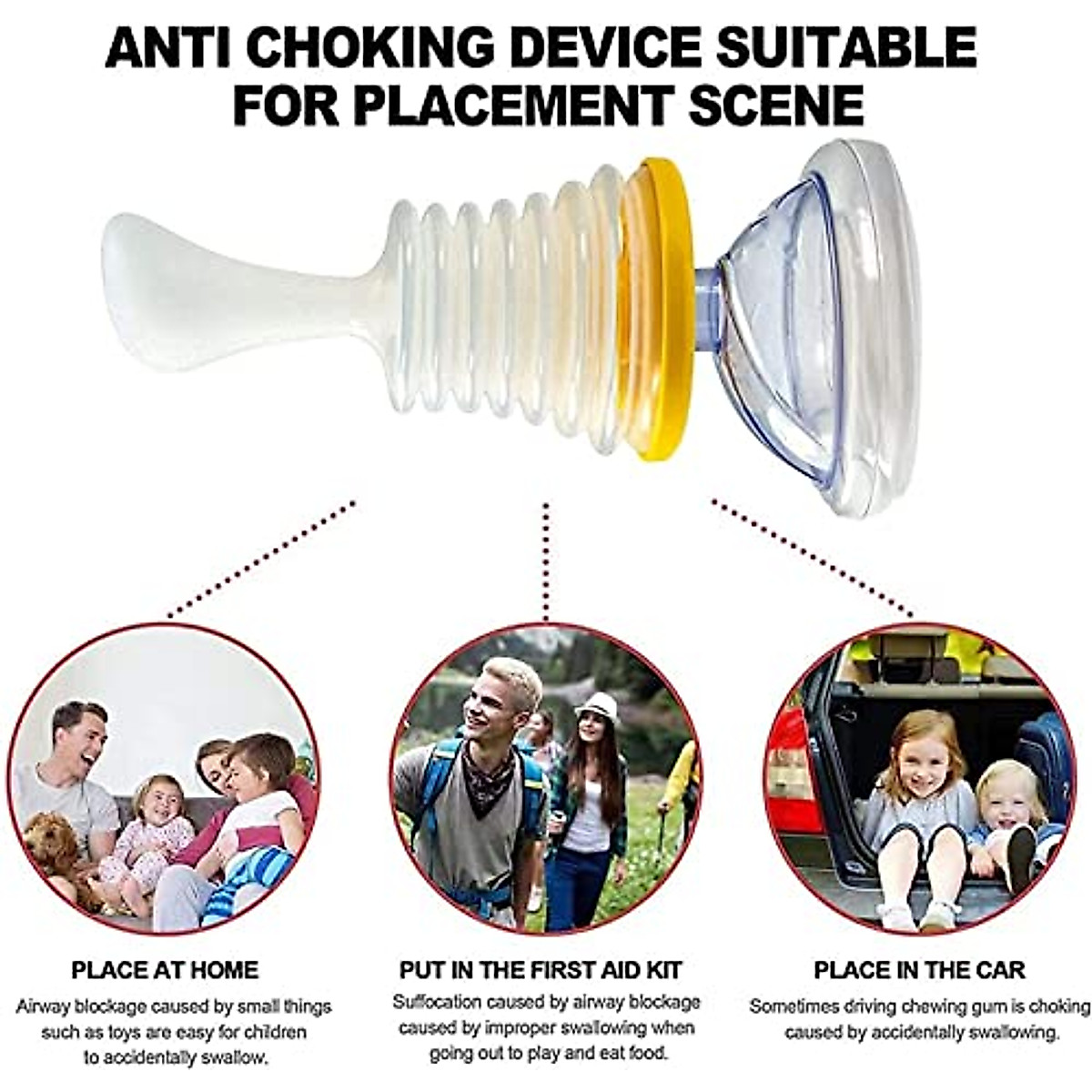 2023 New Choking Rescue Device - 2 Different Size Masks,Professional Choking Emergency Device for Adult and Children,Portable Training Suction Anti Choking Device