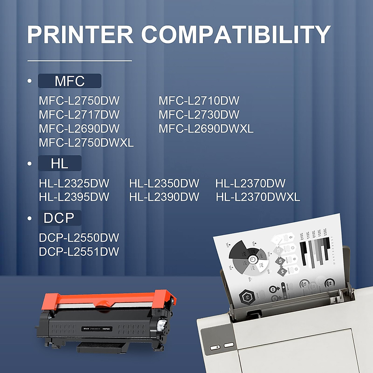 TEINO Remanufactured Toner Cartridge Replacement for Brother TN760 TN 760 TN730 to use with Brother DCP-L2550DW MFC-L2710DW MFC-L2750DW HL-L2370DW HL-L2395DW HL-L2350DW (Black, 4 Pack)