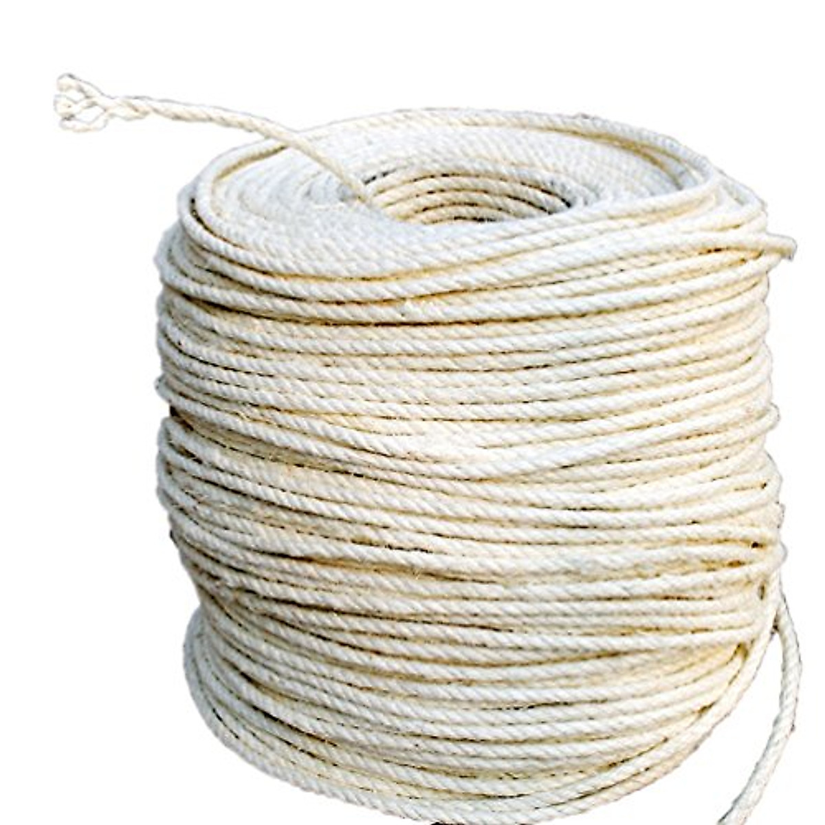 PET SHOW 164 Feet(50M) Diameter 6mm Cat Natural Twisted Sisal Rope 1/4 for Cat Scratching Post Replacement Hemp Rope for Repairing Recovering or DIY Scratcher Twine String Durable for Cats Toys Gift