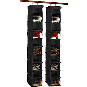 Simple Houseware 2 Pack 10 Shelves Hanging Organizer, Black