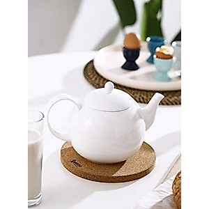 Sweese 220.101 Porcelain Teapot, 40 Ounce Tea Pot - Large Enough for 5 Cups, White