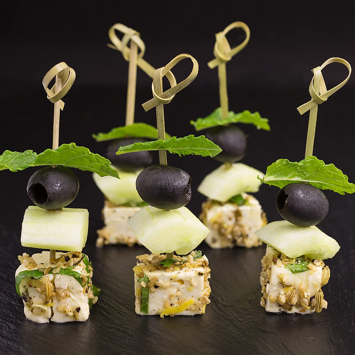 200PCS Cocktail Picks Bamboo Skewers For Appetizers, Fancy Toothpicks For Appetizers, Handmade Bamboo Sticks With Knot, 4.7 Inch Long Cocktail Toothpicks For Charcuterie Accessories Drinks Food Picks