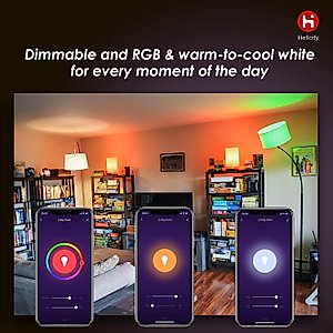 helloify GU10 LED Smart, WiFi Light Bulb Compatible with Alexa Google Home, RGBCW Color Changing, Cool Warm White Light Dimmable, No Hub Required, 40W Equivalent, RGB+2700K-6500K, 2PCS