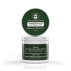 Oak City Beard Company - BarberShop - 4 Ounce - Beard Butter - Beard Conditioner - Citrus - Mahogany - Green Notes - Lavender