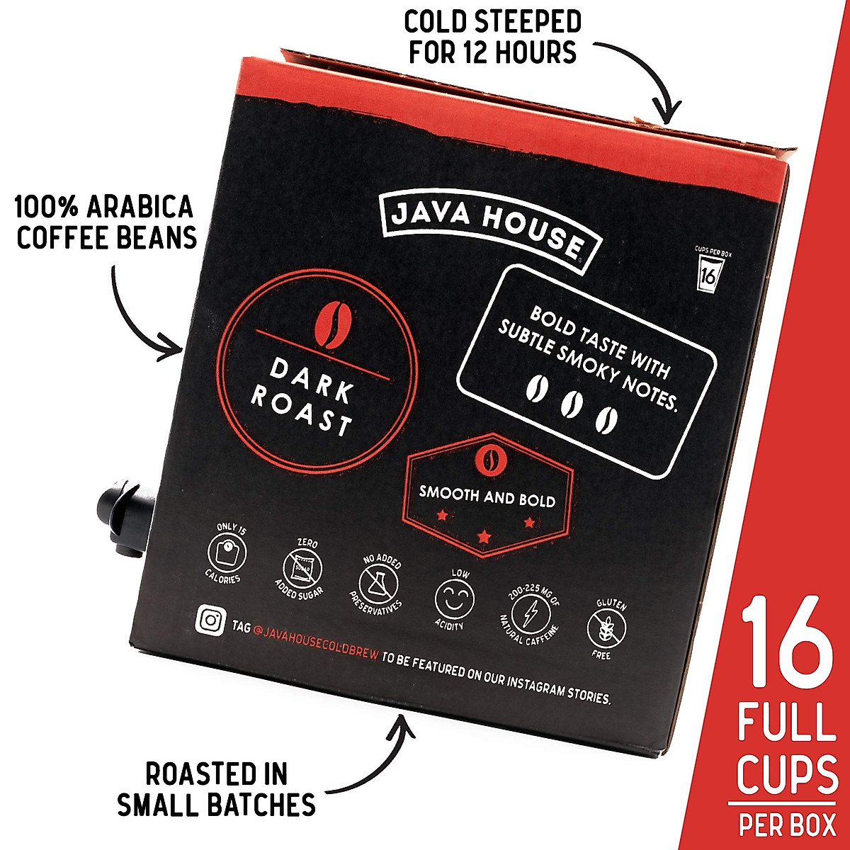 Java House Cold Brew Coffee On Tap, (128 Fluid Ounce Box) Not a Concentrate, No Sugar, Ready to Drink Liquid (Espresso, Pack of 2)