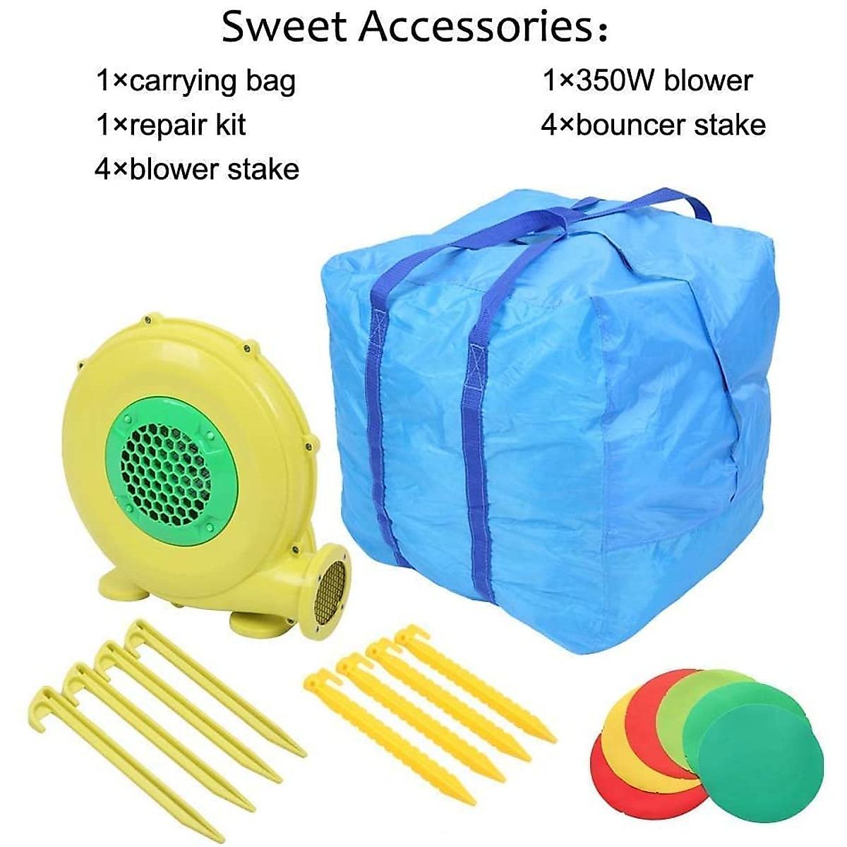 Bouncy Castle, Inflatable Castle, Frog Inflatable Bouncer, Activity Air Trampoline House with Slide and Blower, Outdoor Family Playground Garden Kid Toys Gift