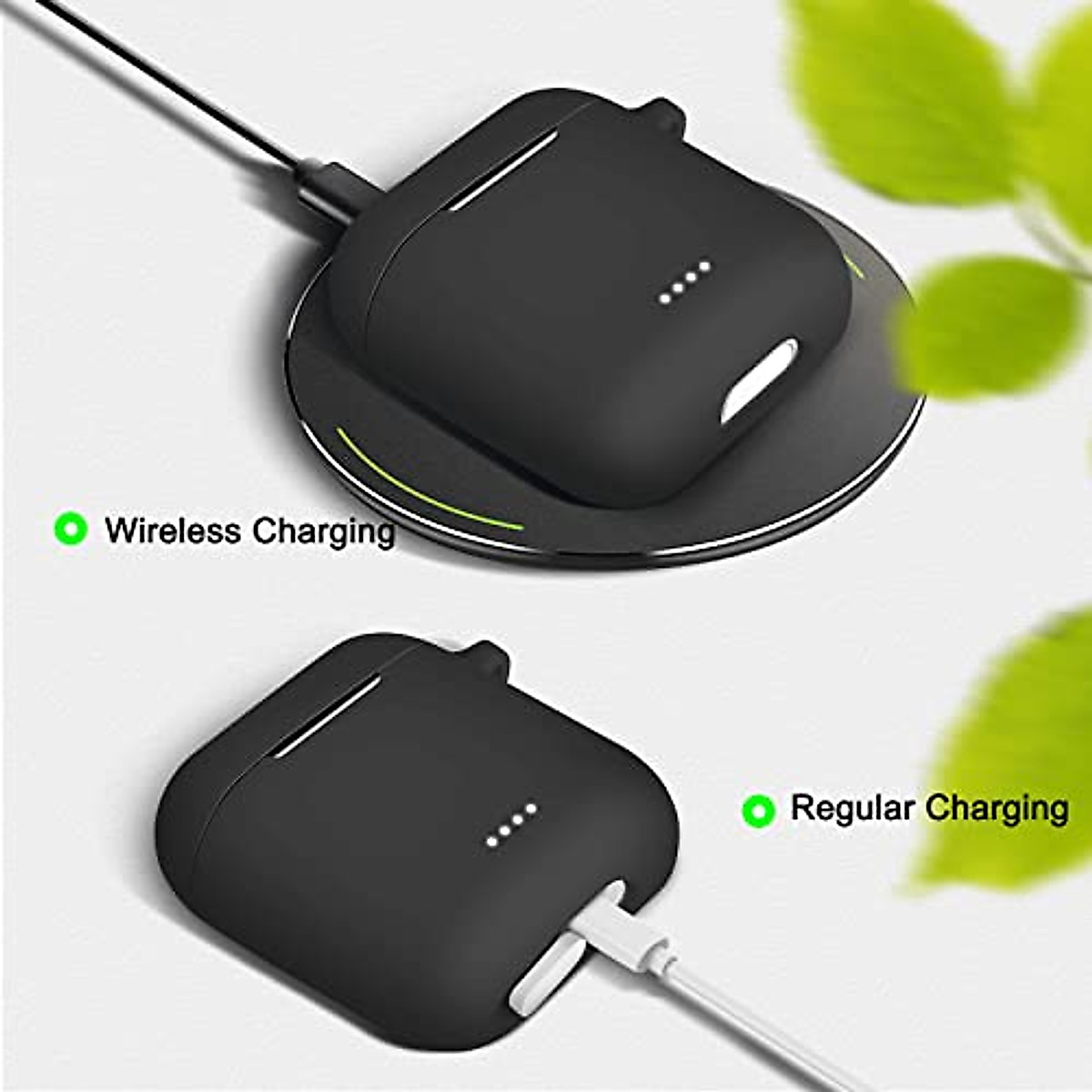 MOLOPPO Protective Silicone Case Compatible with Tozo t6, Front LED Visible, Premium Accessory Shockproof tozo t6 Case Cover with Keychain,Black