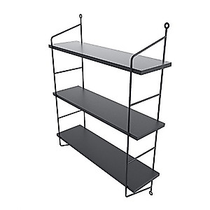 Homdox 3-Tier Industrial Floating Shelves Wall Mounted Display Wall Shelf Storage Rack Wall Rack Holder Rack