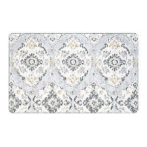 Jabogrii Kitchen Rugs Set 2 Piece Cushioned Anti Fatigue Mats PVC Non Slip Waterproof Kitchen Runner Rug Comfort Standing Foam Mat for Floor, Sink, Laundry 17.3"X47"+17.3"X29"