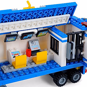 City Police Mobile Command Center Truck Building Blocks, Mobile Police Unit with Prison , Cop Cars STEM Construction Toy Kit , Birthday Xmas Gifts for Kids, Boys, and Girls Ages 6+ (484 Pieces)