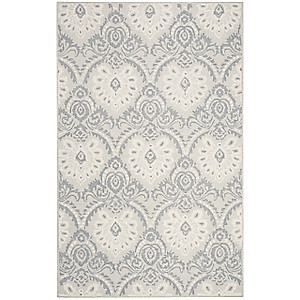 SAFAVIEH Blossom Collection 5' x 8' Light Grey/Ivory BLM106A Handmade Premium Wool Area Rug