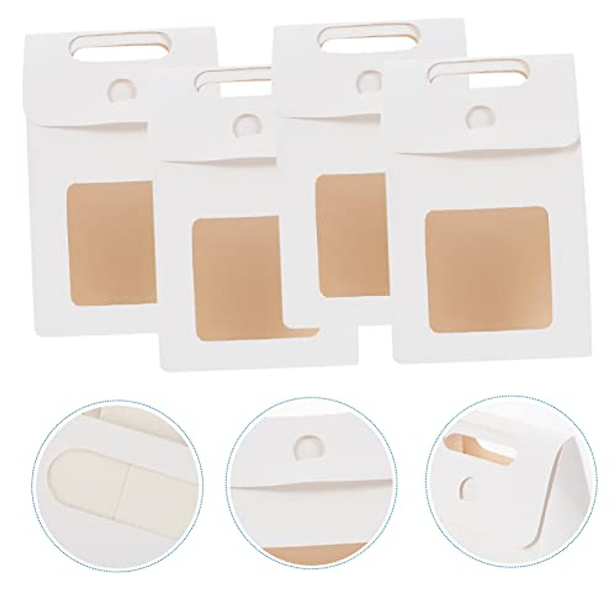 ULTECHNOVO 12pcs Cupcake Boxes Window Gift Bag Mini Muffin Mini Containers Clear Cake Box Small Baking Boxes Kraft Cupcake Holder Christmas Gift Bags Muffins Packaging Box Cake Container Box