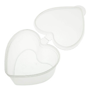 Tegg Storage Box 32PCS 1.5 oz Heart Shaped Transparent Plastic Storage Containers with Lids for Slime Foam Ball