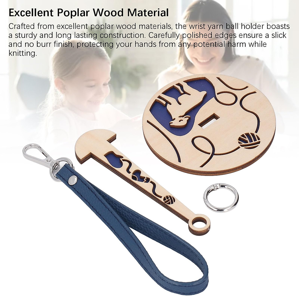 Portable Wrist Yarn Holder, Detachable Wrist Yarn Ball Minder Stand, Lightweight Twirling Yarn Organizer with Anti Kinking Design for Knitting Crocheting Craft Lover (Blue)