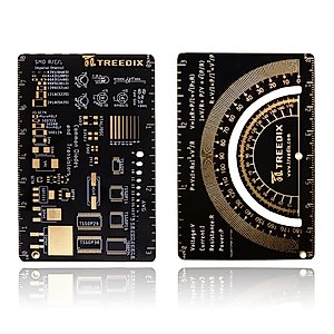 Treedix 2PCS Multifunctional PCB Ruler 3inch Measuring Tool Color Wavelength, Schottky Diode, Zener Diode Resistor Capacitor Chip IC SMD Diode Transistor for Electronic Engineers Printed Circuit Board
