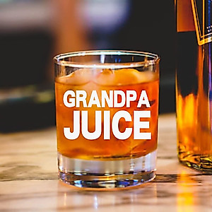 AGMDESIGN Grandpa Juice Fun Whiskey Glasses Gift Box, Glass Gifts for Grandpa, Father's Day Gifts, Birthday Gifts for Dad, Upgrading Grandpa Pregnancy Announcement Gifts