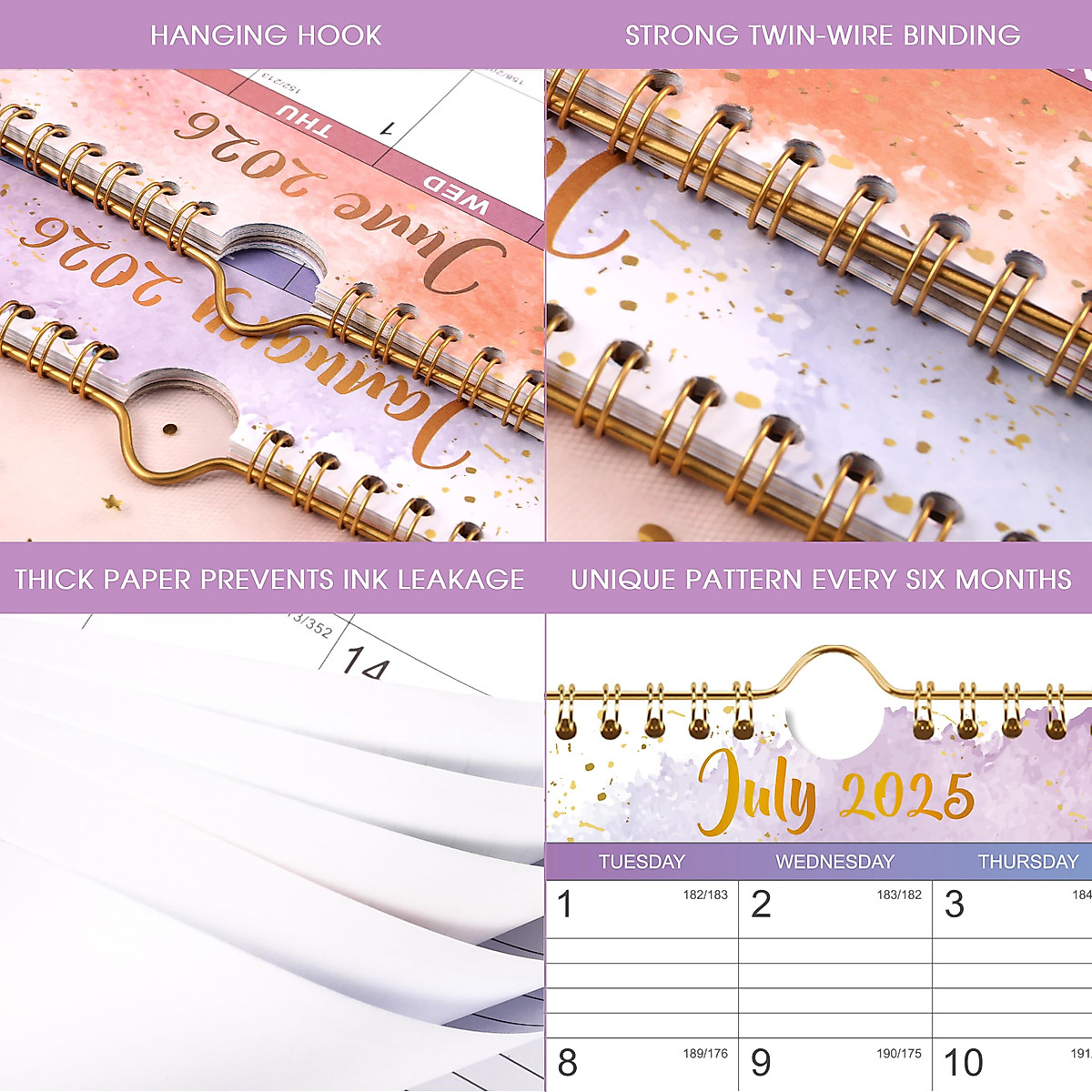 2025 Calendar - Wall Calendar 2025, Jan. 2025 to Dec. 2025, 11" x 8.5", 12 Monthly Wall Calendar 2025 with Julian Date - Waterink