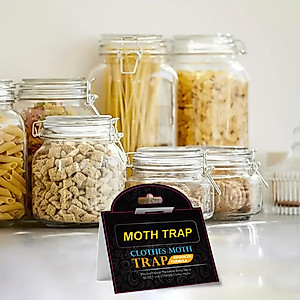 Pantry Moth Glue Traps (8 Packs) Pantry Moth Killer for House Pantry | Non-Toxic and Odorless for Food and Cupboard Moth | Super Strong Glue for Moth Catcher | Black