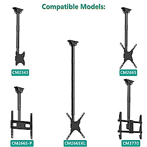 WALI 14.37 Inch Single Extended Mounting Pole Heavy Duty for WALI TV Ceiling Mount (ESP01), Black
