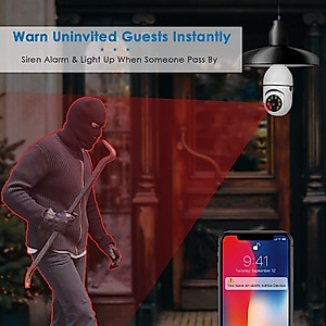 UPULTRA LIght Bulb Security Camera 1080P Wireless WIFI outdoor Home IP Camera E27 360 Degree Panoramic,Motion Detection and Alarm,Two-Way Audio,Night Vision