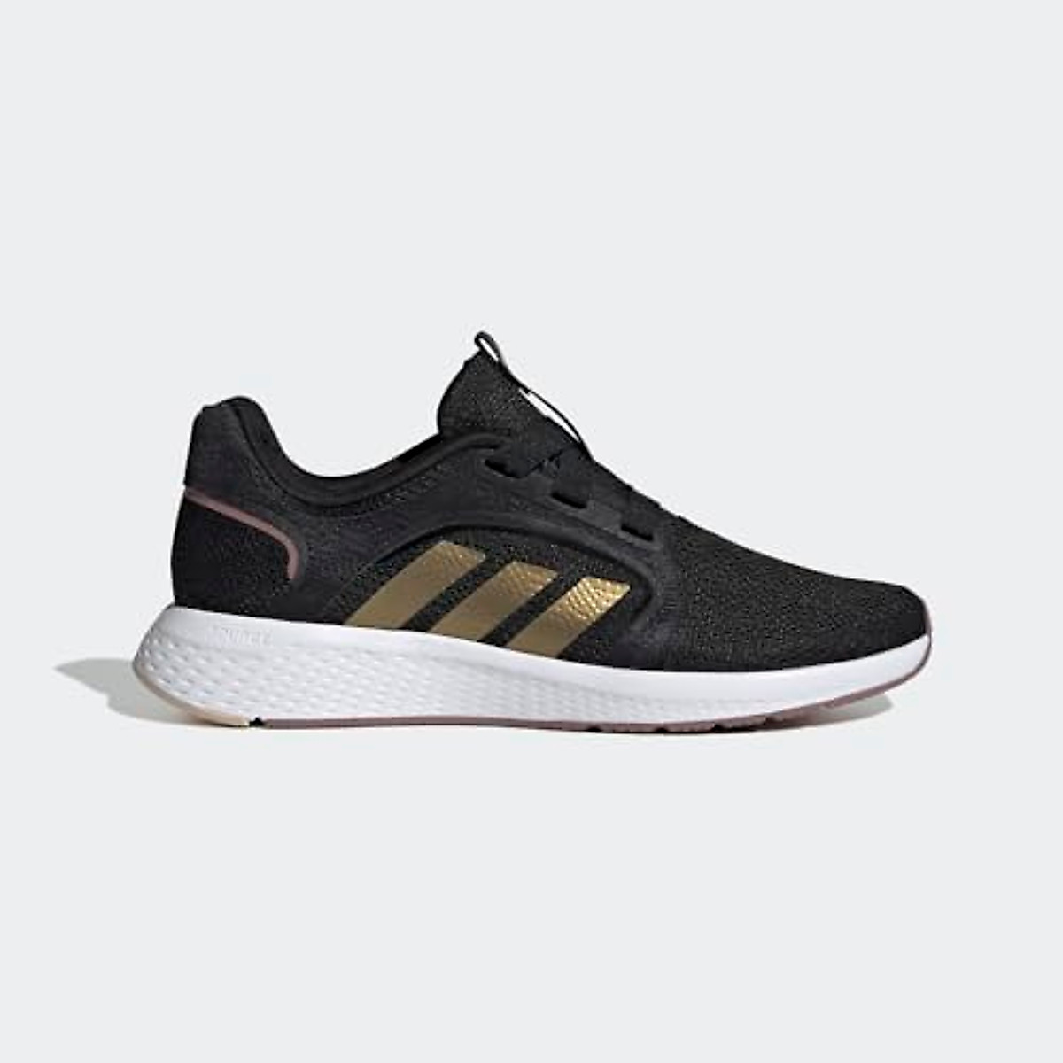 adidas Women's Edge Lux 5 Sneaker, Black/Gold Metallic/Wonder Oxide, 9