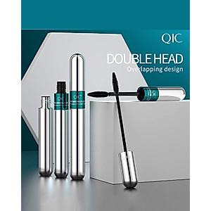 4D Silk Fiber Lash Mascara, 2 in 1 Thrive Mascara For Natural Lengthening And Thickening Effect(Pack of Dark Cyan)