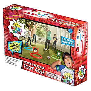 Franklin Sports Ryan's World Kids Soccer Golf Set with 1 Soccer Ball & 3 Targets with Flags - 20" Targets