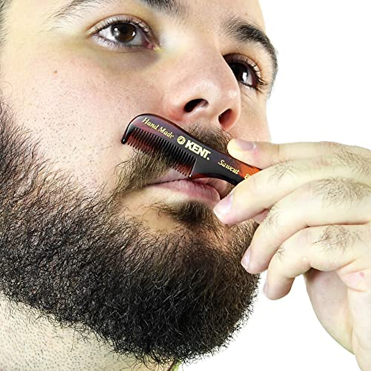 Kent A 81T (2.8") Pocket Comb & Beard Comb for Mustache and Beard - Travel Kit Beard Comb for Grooming/Beard Care - Fine Tooth Comb Mustache Comb Kent Comb for Mustache Kit Beard Grooming Styling Comb