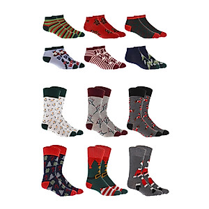Gertex Men's 12 Days of Socks Holiday Christmas Advent Calendar Gift Box