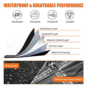 Neverland Waterproof ATV Cover Windproof Trailerable ATV Cover 300D Oxford Heavy Duty Trailer 4 Wheeler Cover Compatible with All Weather Outdoor Indoor Protection Polaris Sportsman Can-Am Yamaha,XL
