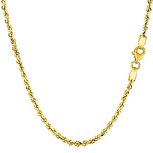 Jewelry Affairs 14k Yellow Real Gold Filled Solid Rope Chain Necklace, 2.1mm, 18"