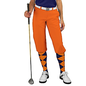 Golf Knickers Orange Womens 'Par 3' - Microfiber - Size 14