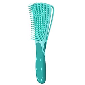 Detangling Brush for Curly Hair, Black Hair Detangler, Afro Textured 3a to 4c Kinky Wavy, for Wet/Dry/Long Thick Curly Hair, Exfoliating Your Scalp for Beautiful and Shiny Curls (Green)