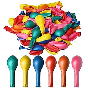 ZHIYE Party Balloons Assorted 8 Inch 100 pieces Bright Metallic Balloons Suitable for Birthday Parties, Weddings, Anniversaries, Celebrations