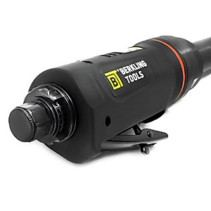 Berkling Tools BT 6321-12 | 12" Extra Long Extension 1/4“ Straight Air Die Grinder, Professional Grade Heavy Duty Variable High Speed (Straight, 12" Extension)