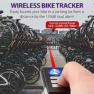 Fosmon USB-C Rechargeable Bike Alarm with Remote, IP55 Waterproof Wireless 110dB Loud Anti-Theft Vibration Motion Sensor Vehicle Tracker Alarm Security System for Bicycle, E-Bike, Motorcycle, Scooter
