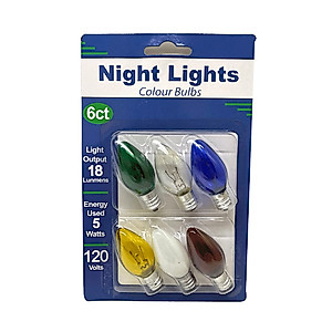UI PRO TOOLS Assorted Color Night Light Bulb - 6PC