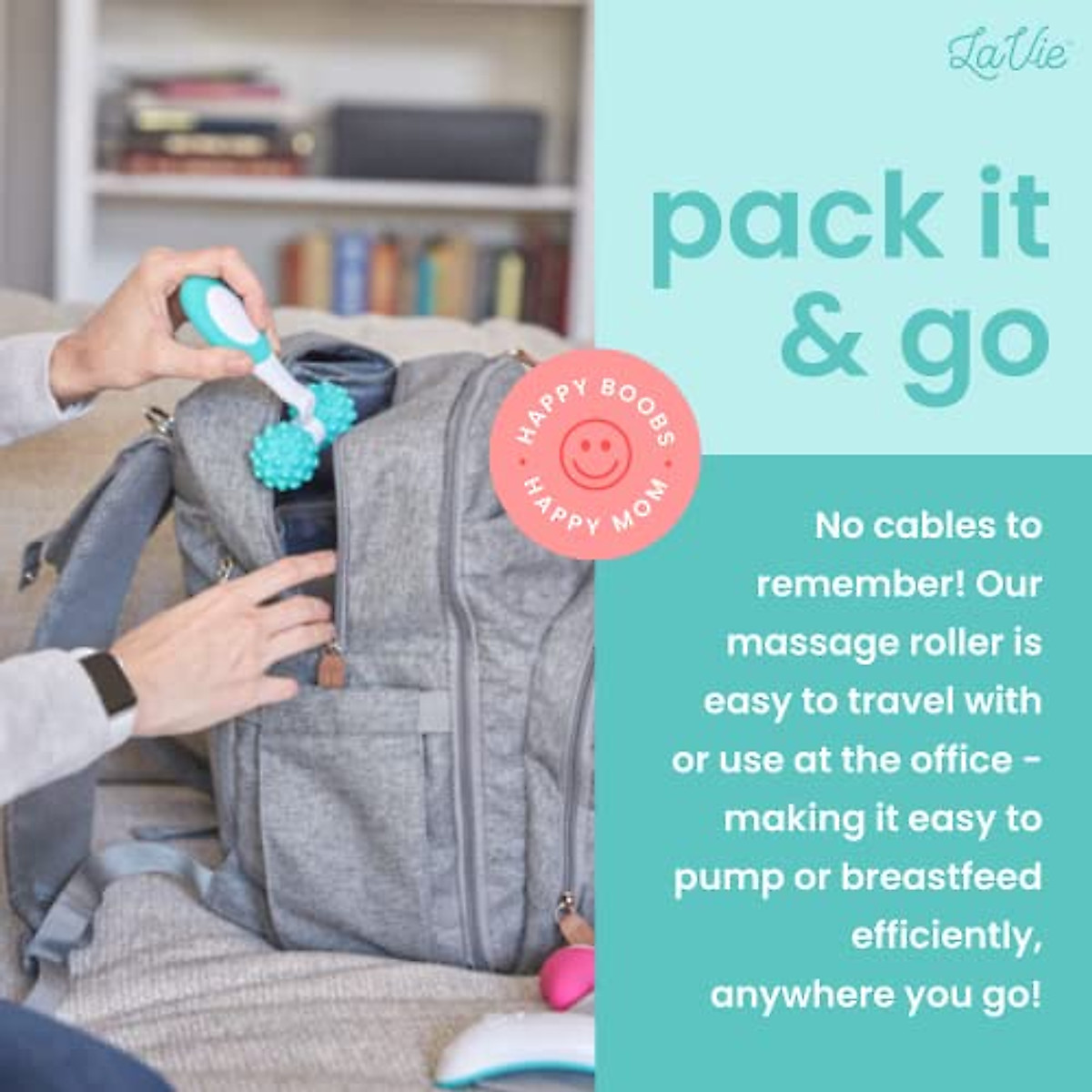 LaVie 5-in-1 Lactation Massager Roller, Manual Massage Roller, Breastfeeding Tool to Improve Milk Flow, Discomfort, Breast Massage, Medical Grade