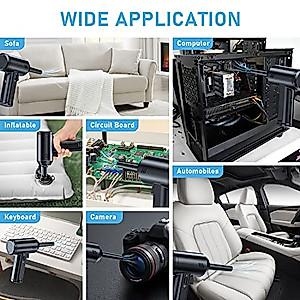 Aluan Compressed Air Duster, 83000RPM Powerful Cordless Dust Blower Stepless Speed 7800mAh Rechargeable Keyboard Cleaner Reusable Electric Air Duster, Replace Compressed Air Cans