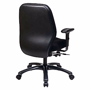 Office Star 24/7 Elite Intensive Use Ergonomic Office Chair with 2-to-1 Synchrony Tilt with Seat Slider, Adjustable Arms and Titanium Finish Aluminum Base, Icon Black
